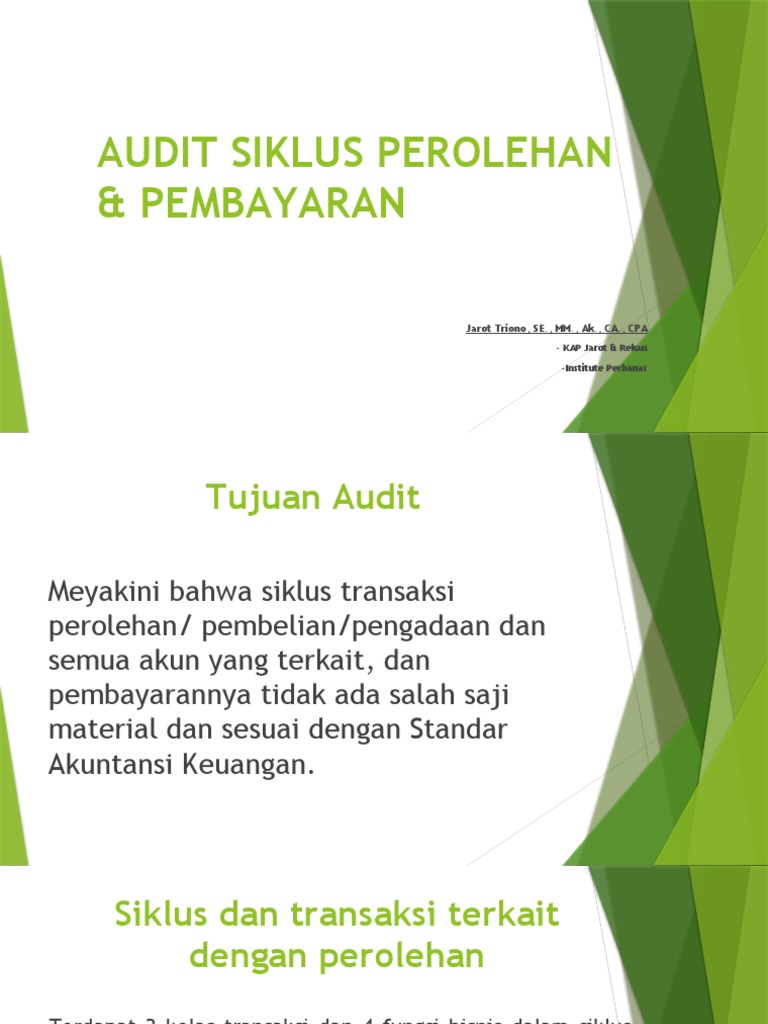 Audit Siklus Perolehan dan Pembayaran | PDF | Bisnis | Hukum
