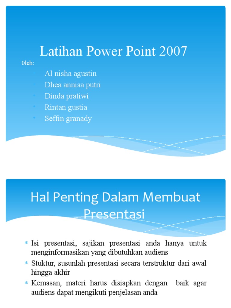 Latihan Power Point 2007 | PDF