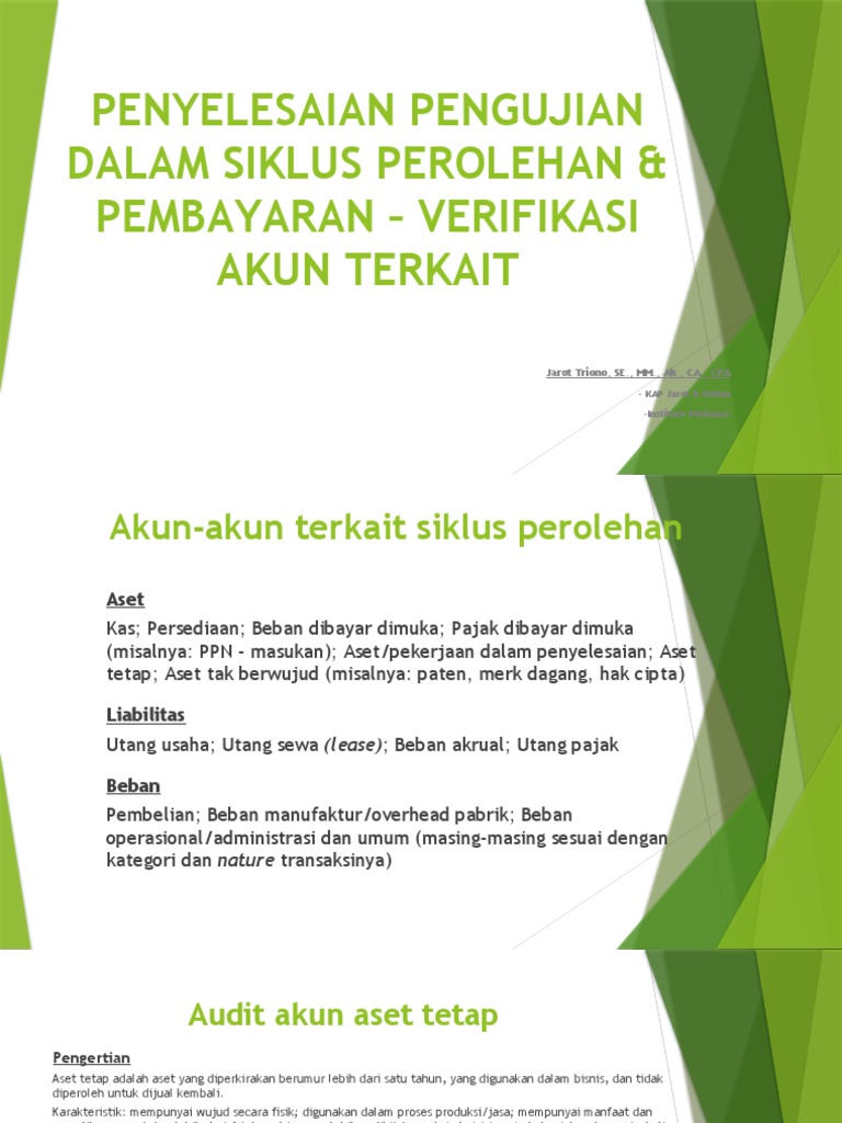 Penyelesaian Pengujian Dalam Siklus Perolehan Pembayaran - Verifikasi ...