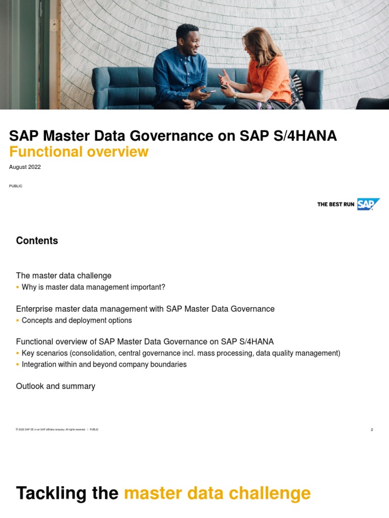 Introduction To SAP Master Data Governance | PDF | Supply Chain | Data ...