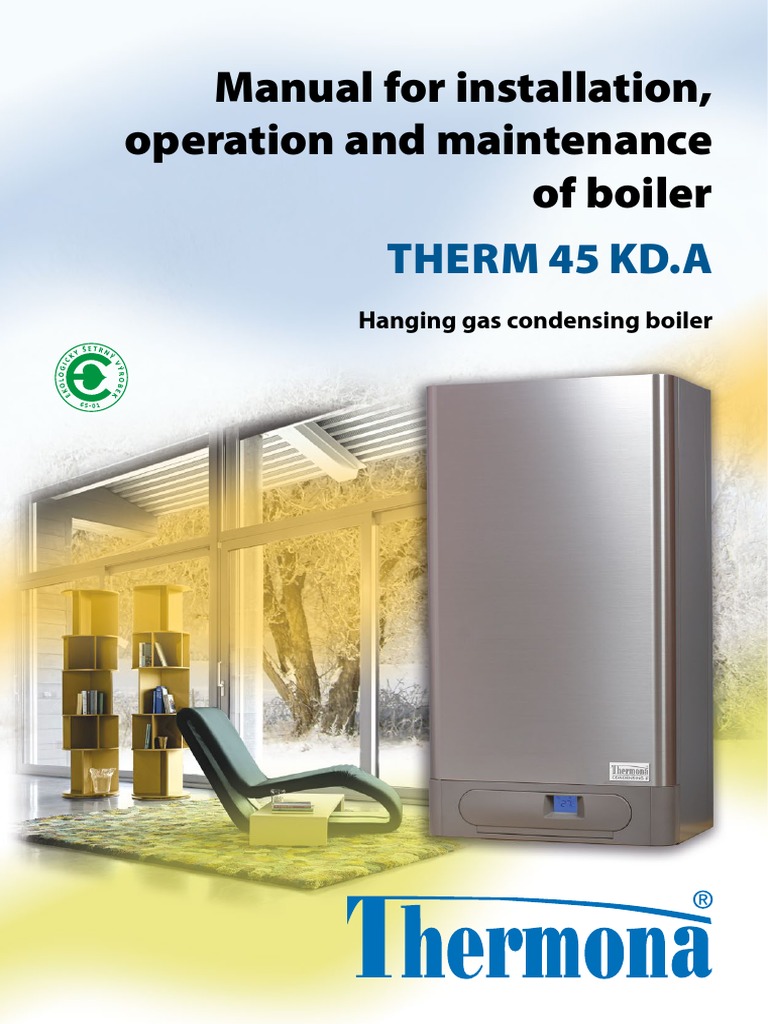Thermona THERM 45 KD.A Gas Condensing Boiler Owners Manual EN | PDF | Thermostat | Water Heating