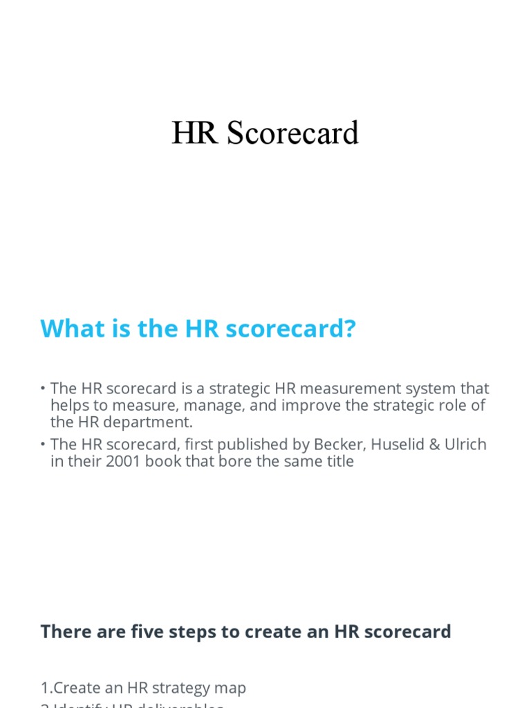 HR Scorecard | PDF | Strategic Management | Performance Indicator