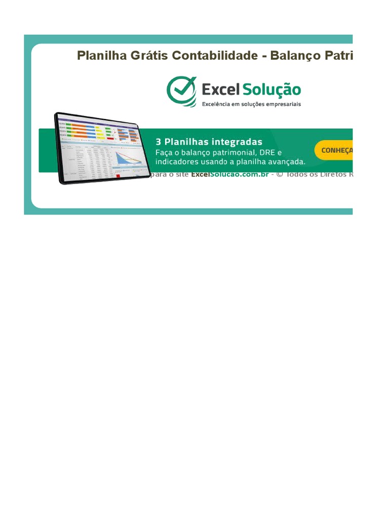 Planilha Balanco Patrimonial Contabilidade Excel v1 | PDF | Balancete ...
