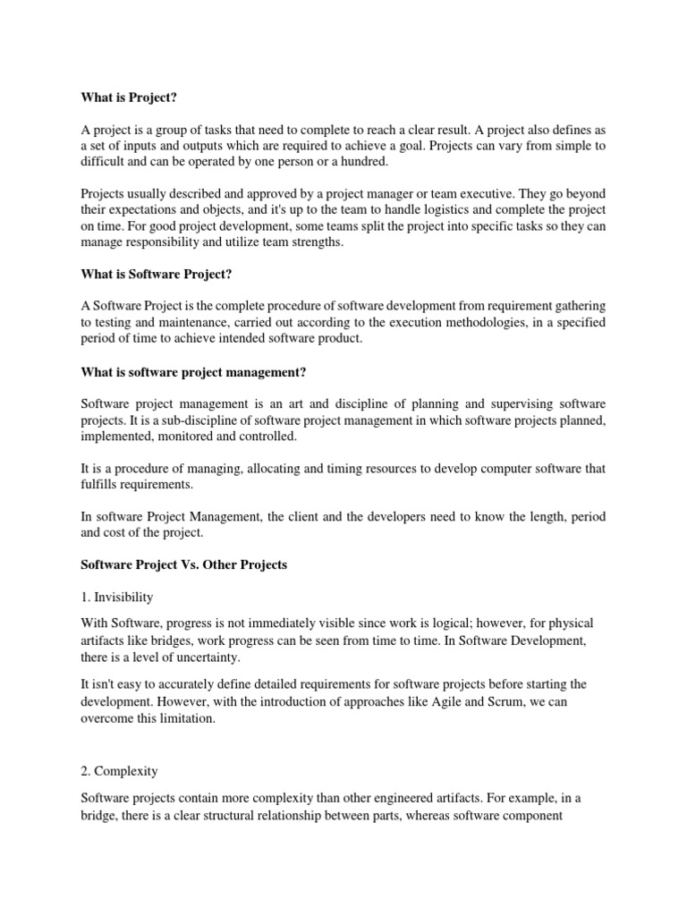 Unit - 1 Intoduction To Software Project Management | PDF | Project Management | Software