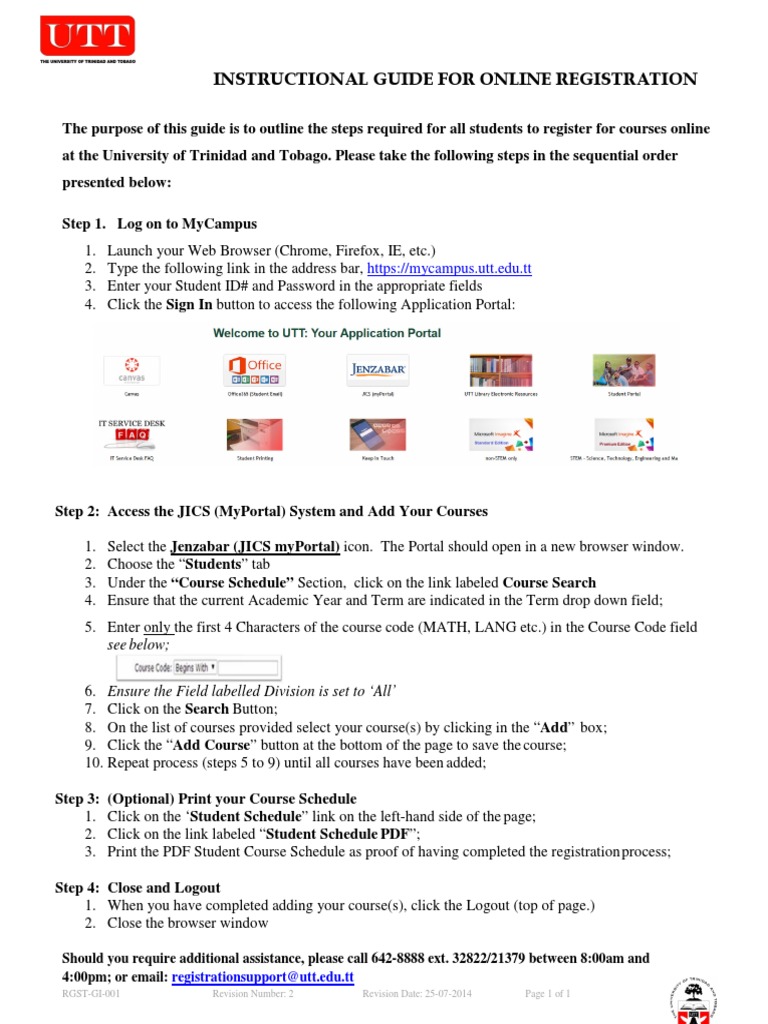 Utt Online Course Registration Guide Pdf
