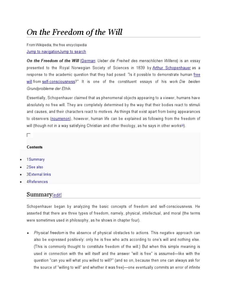 On The Freedom of The Will | PDF | Free Will | Metaphysics