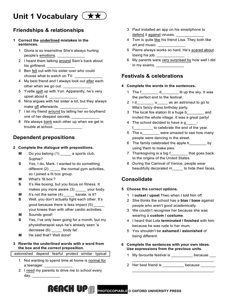 Vocabulary Unit 1 2 Star | PDF