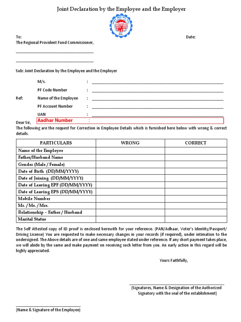 Joint Declaration Letter | PDF