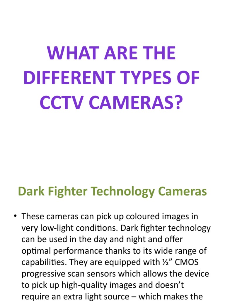 CCTV Cameras Presentation | PDF | Camera | Camera Lens