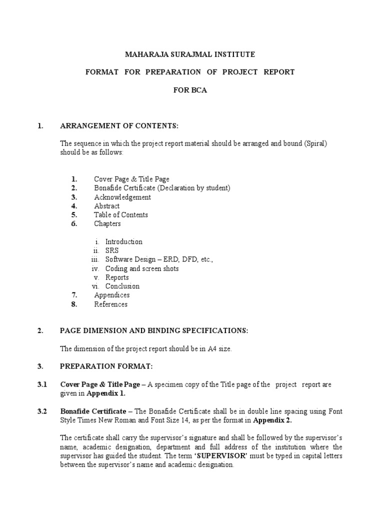 BCA Project Report Preparation Guide | PDF | Writing | Written ...