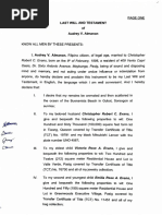 Notarial Will Sample | PDF | Will And Testament | Metro Manila