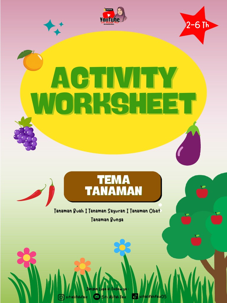Lembar Kerja Tema Tanaman untuk TK | PDF | Seni & Disiplin Bahasa