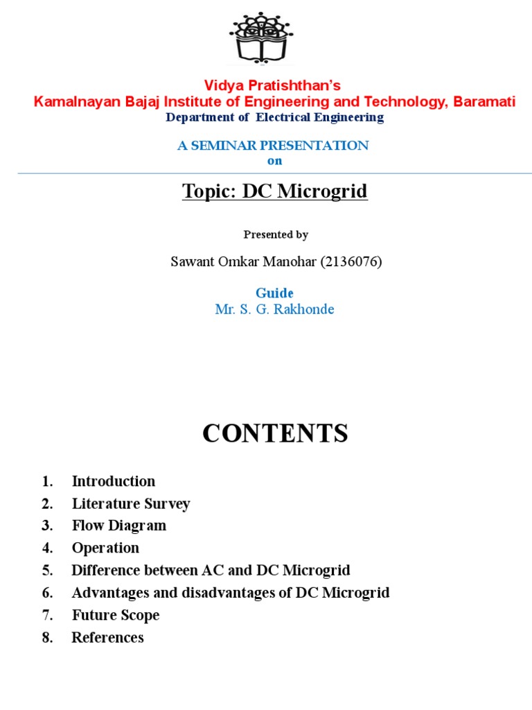 DC Microgrid Seminar | PDF | Distributed Generation | Electrical Engineering