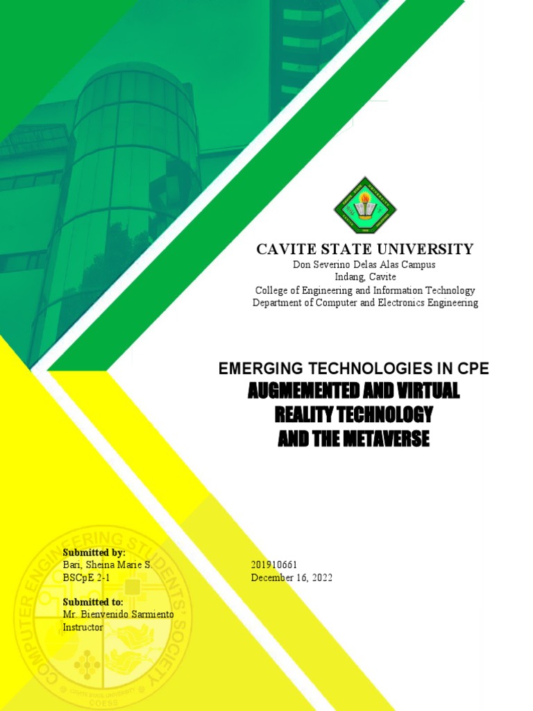 Bari - Webinar6 - AV and VR - Reflection - CPE4-1 | PDF | Augmented Reality | Virtual Reality