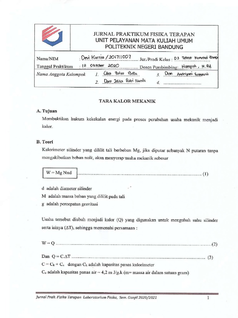 Devi Kurnia - 1A TEN - Tara Kalor Mekanik | PDF