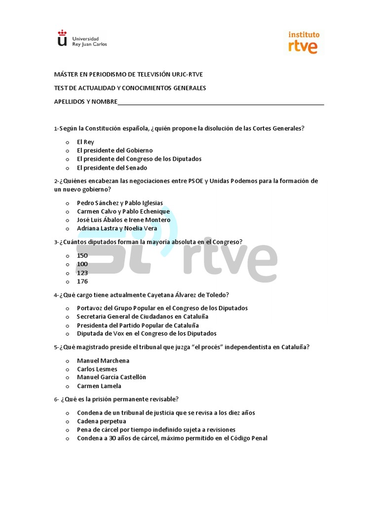 Prueba de Acceso Actualidad 2019 | PDF | Comisión Europea | Europa