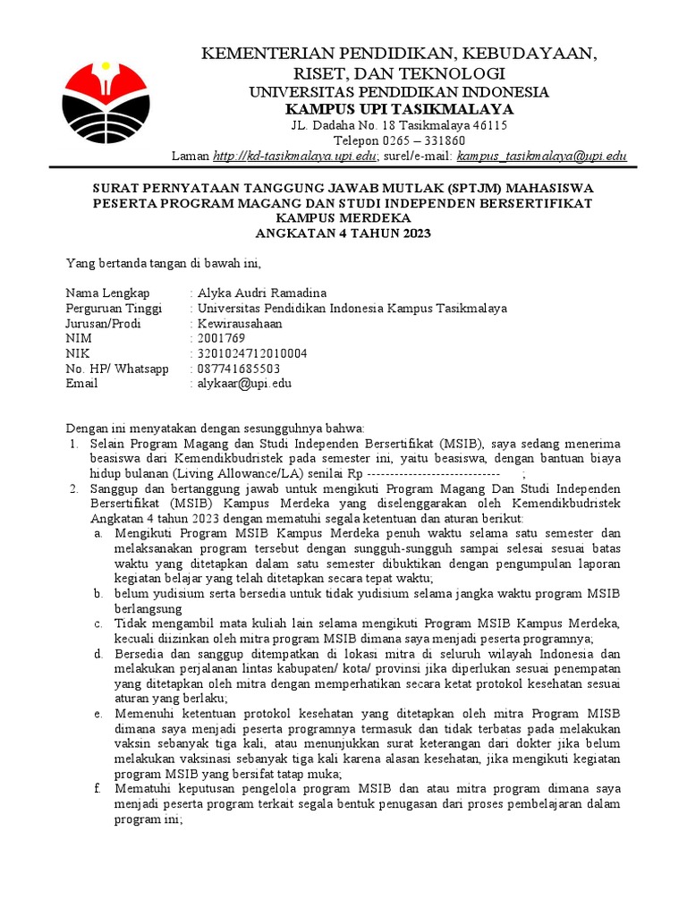 SPTJM MSIB Batch 3 | PDF | Ilmu Sosial