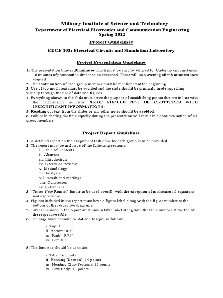 Project Guideline | PDF | Science