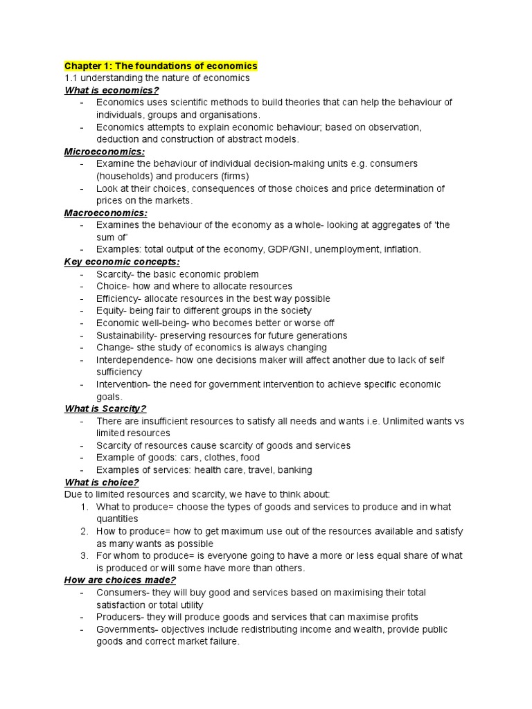 Foundations of Economics Explained | PDF | Economics | Economic System