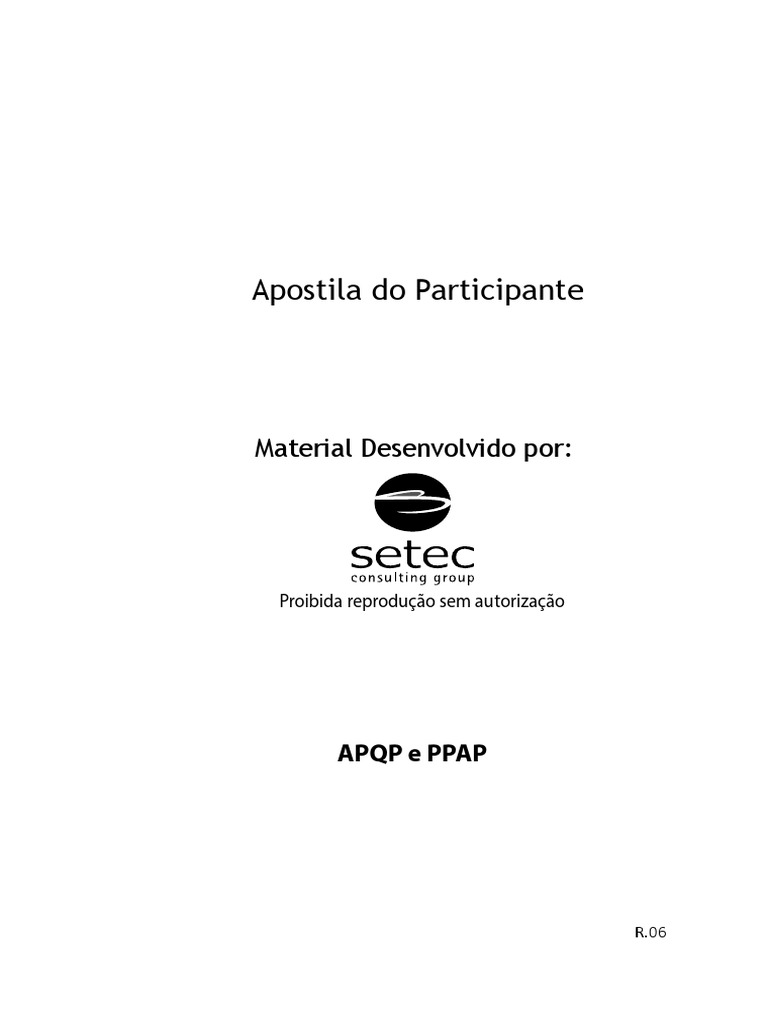 1-Apostila-1-APQP e PPAP-Rev11 | PDF | Qualidade (negócios) | Marketing