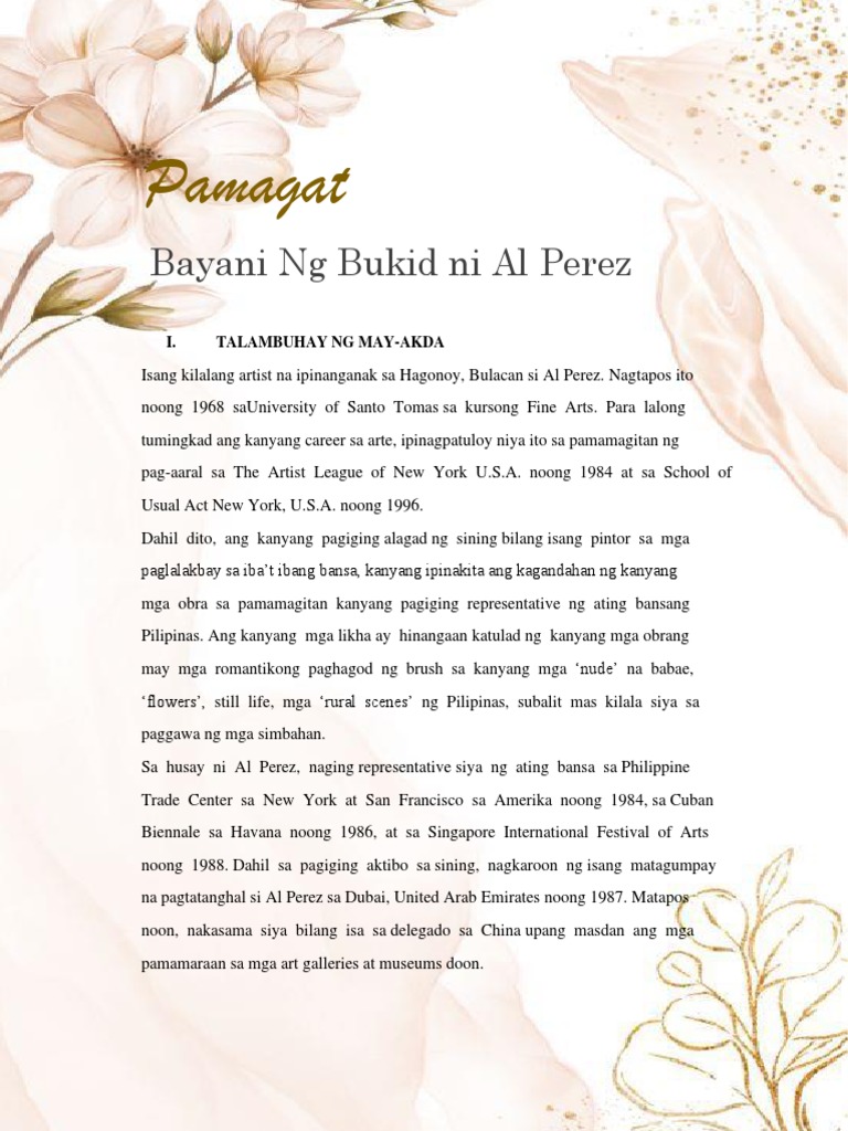 Bayani NG Bukid Ni Al Perez | PDF