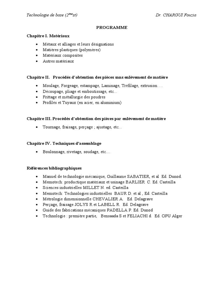 Chapitre I | PDF | Fonte (métallurgie) | Acier