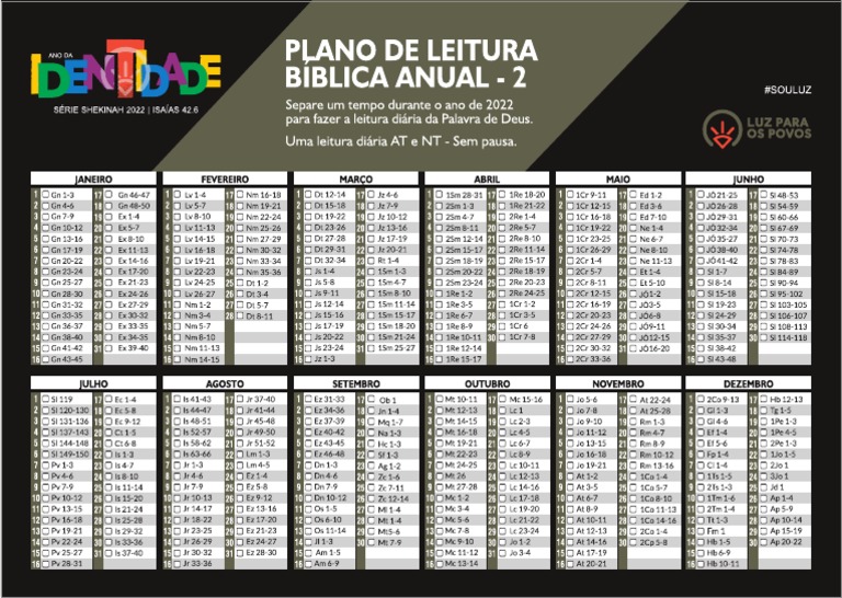 Plano de Leitura Biblica Anual 2 | PDF