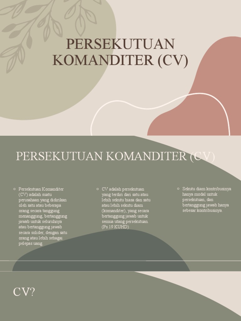 PERSEKUTUAN KOMANDITER (CV) | PDF