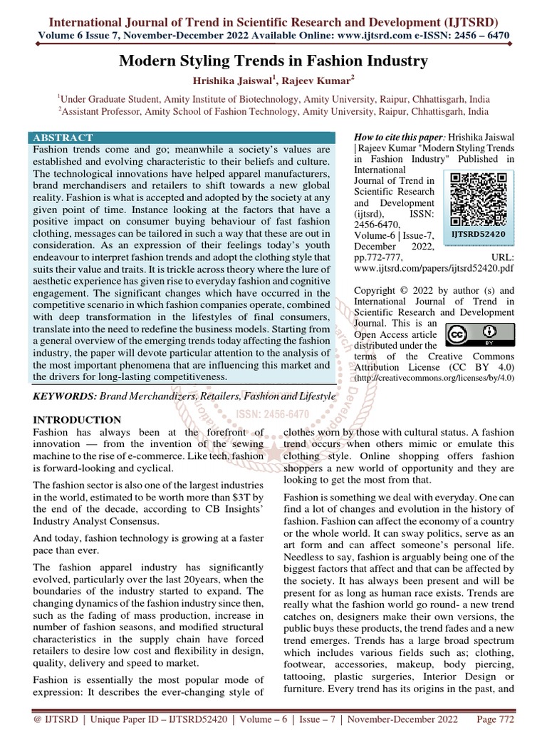 Modern Styling Trends in Fashion Industry | PDF | Fashion | Retail