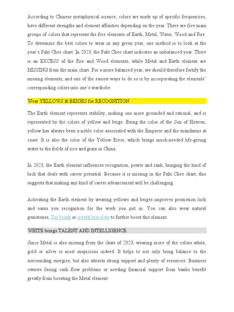 Lucky Colors For Rabbit | PDF