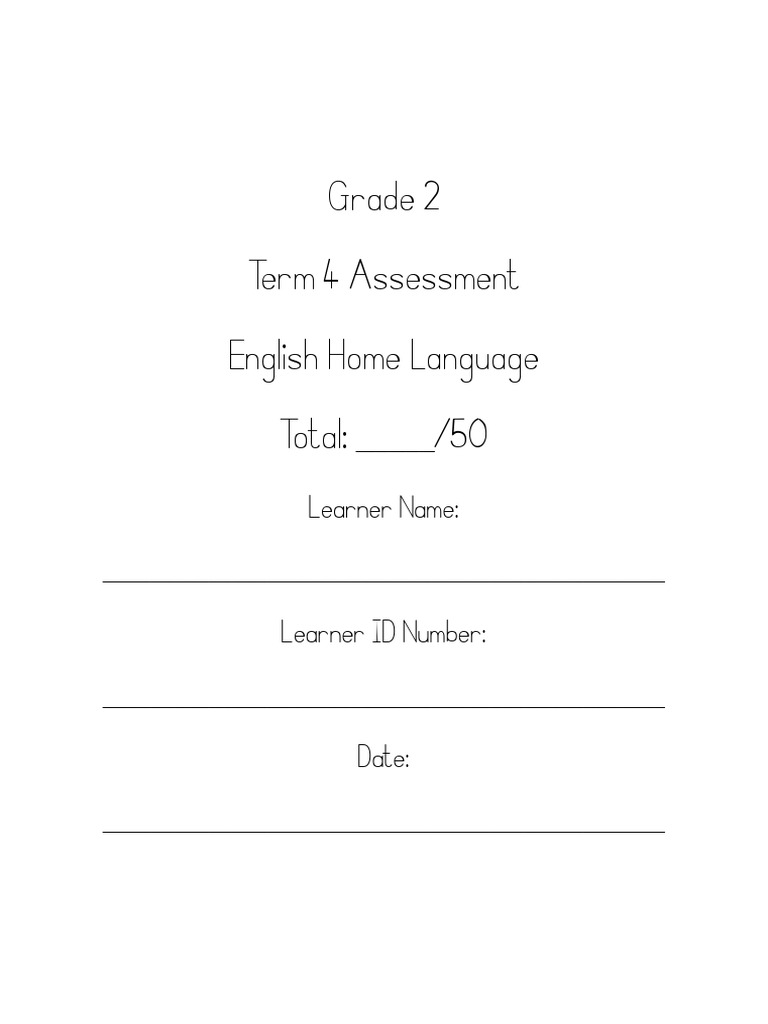 Grade 2 English Assessment Term 4 | PDF | Reading Comprehension | Phonics