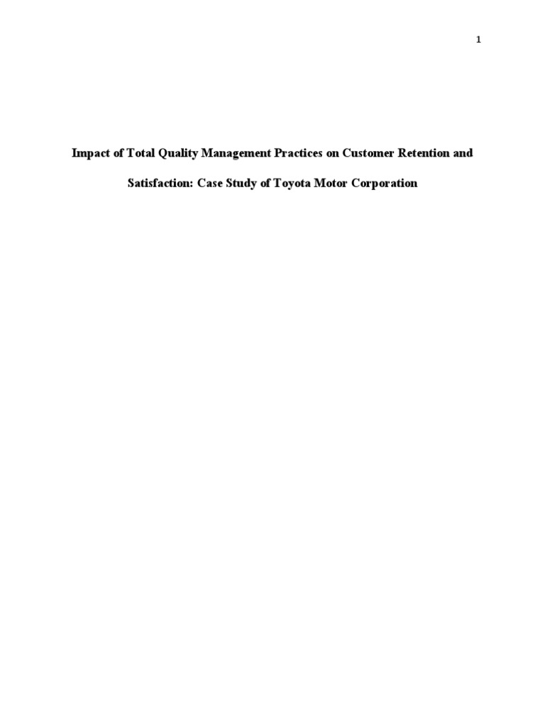 How Toyota Uses TQM to Boost Customer Satisfaction | PDF | Quality ...