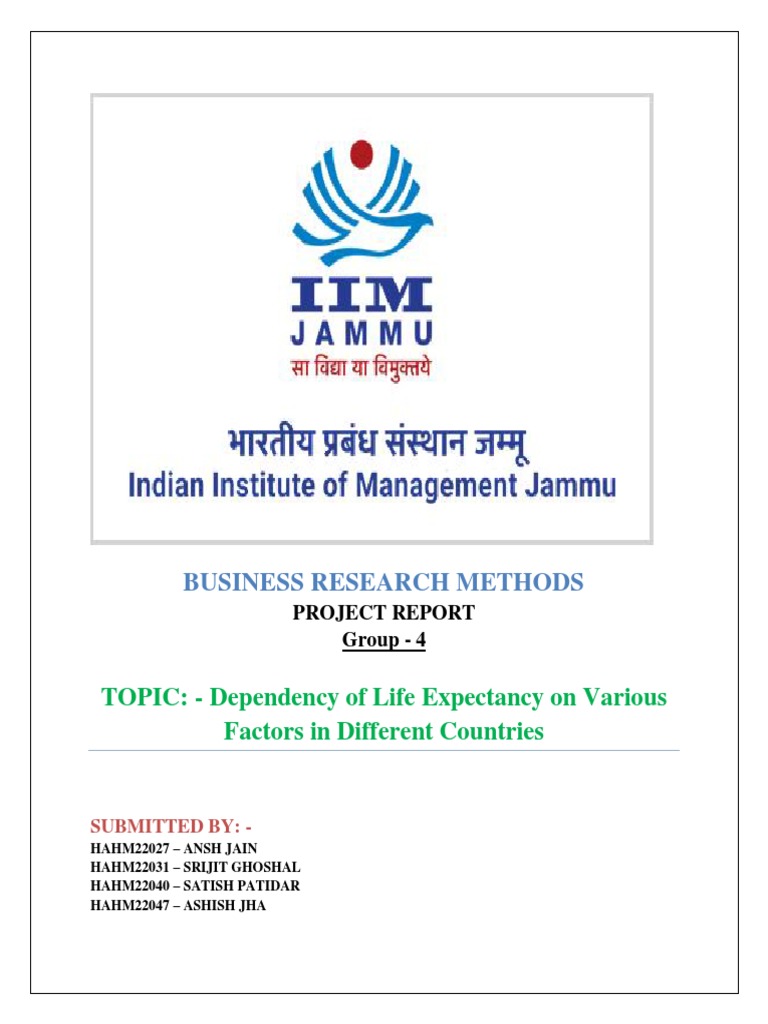 BRM Project Report | PDF | Infant Mortality | Tuberculosis