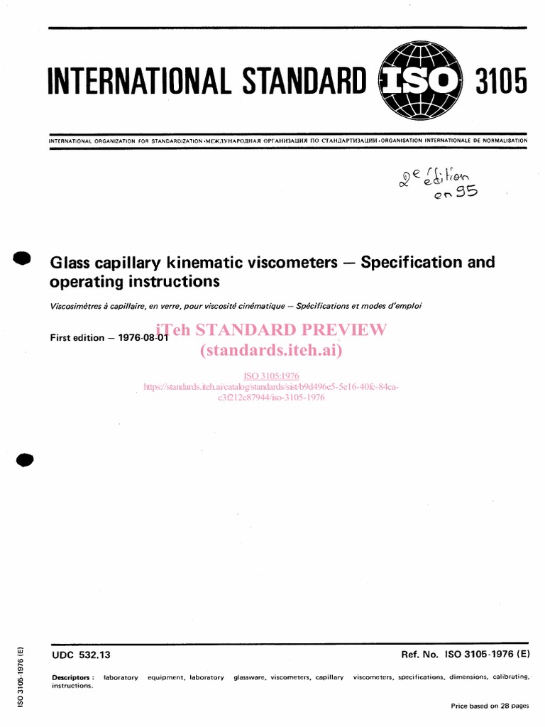 Iso 3105 1976 | Download Free PDF | Viscosity | Quantity