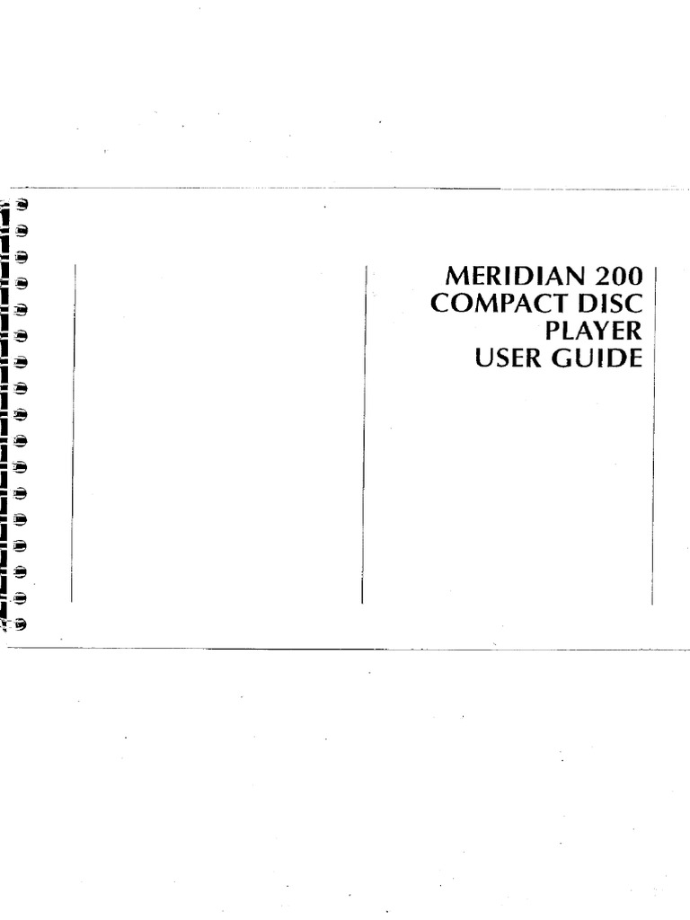 Meridian 200 CD Transport User Guide - Manualzz | PDF