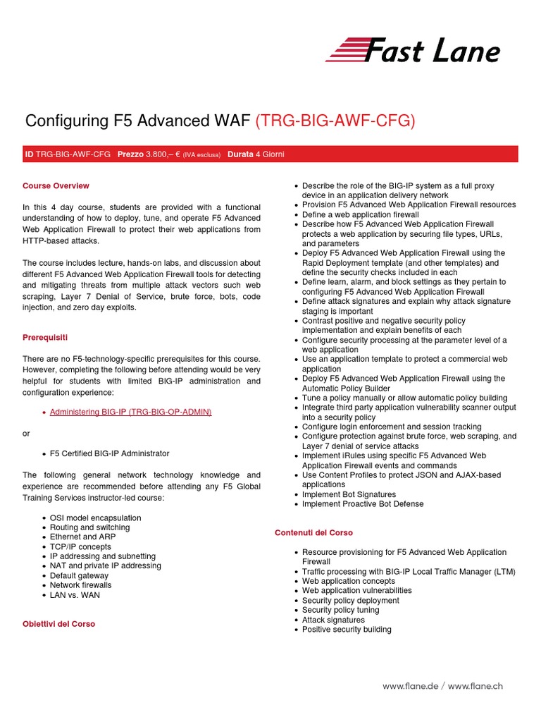 Fast - Lane F5 NETWORKS - CONFIGURING BIG IP AFM ADVANCED FIREWALL ...