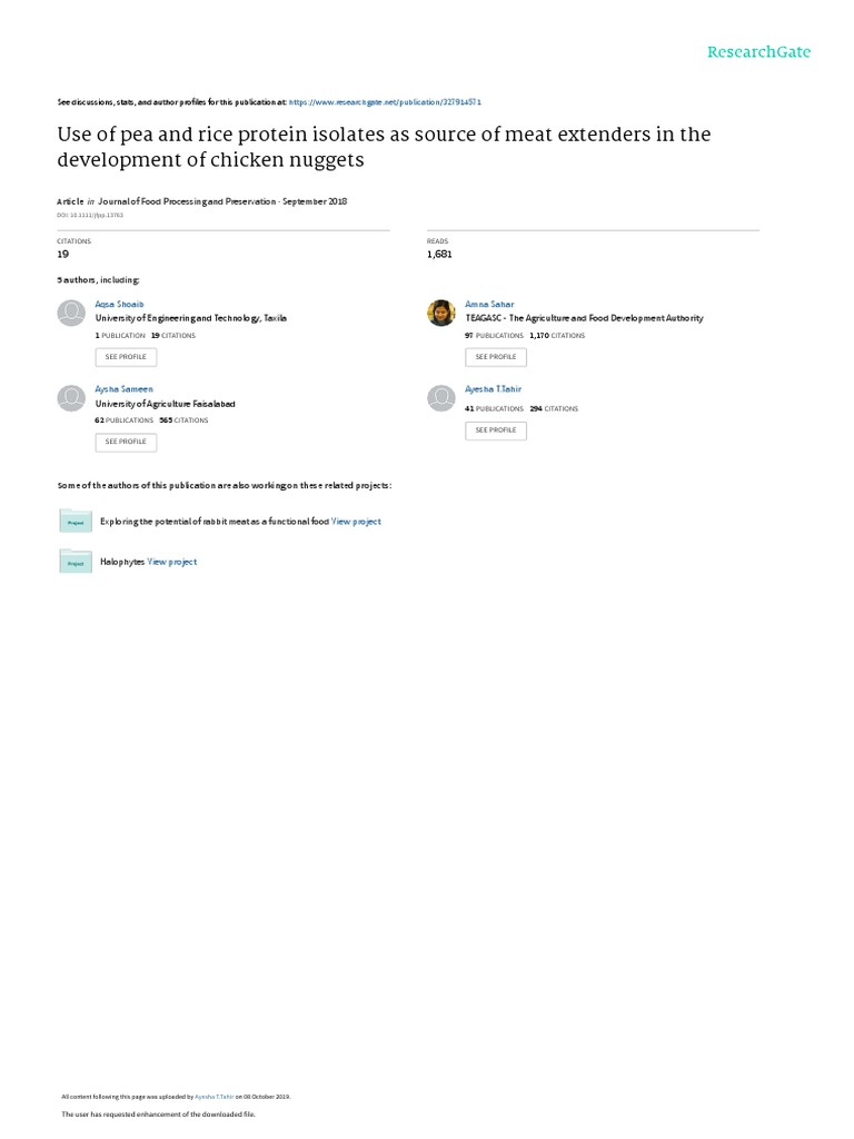Shoaib Et Al-2018-Journal of Food Processing and Preservation | PDF ...