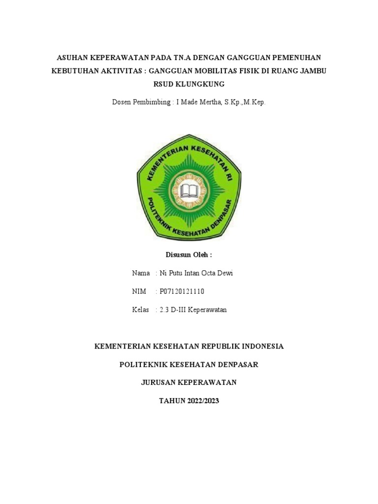 Askep 4 Aktivitas | PDF