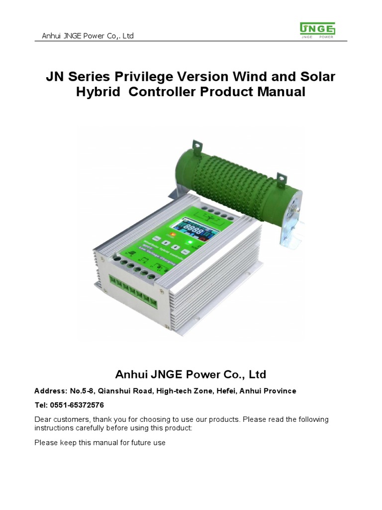 JN Series Wind-Solar Hybrid Controller Manual | PDF | Photovoltaics ...
