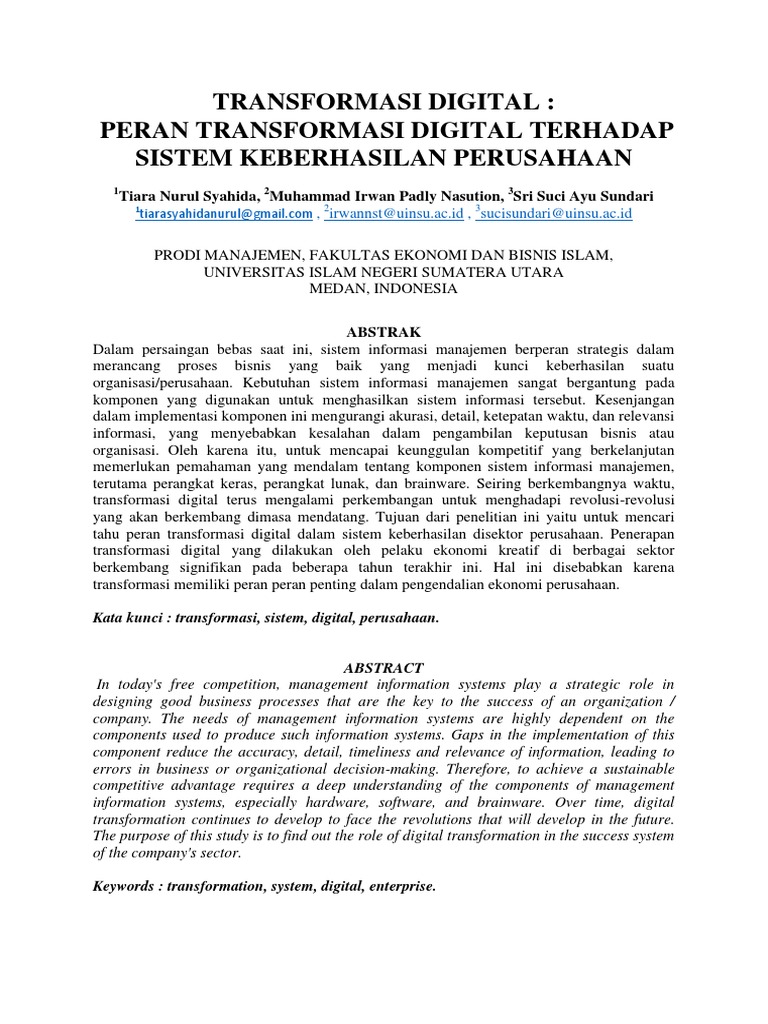 Peran Transformasi Digital di Perusahaan | PDF