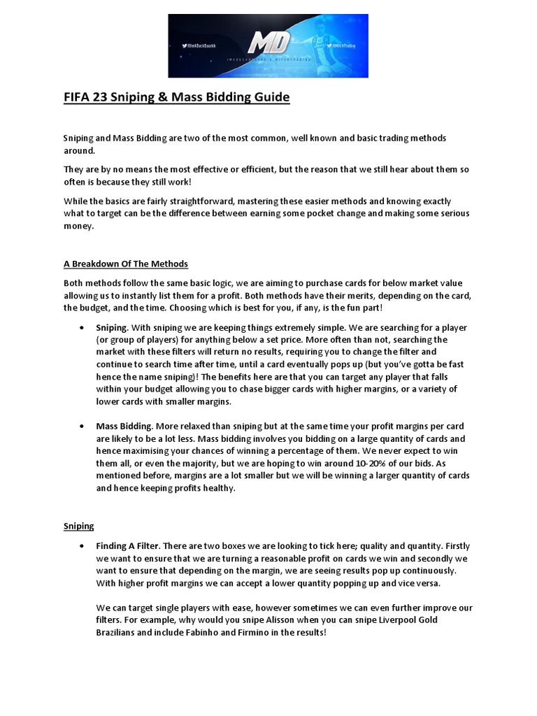 Fifa 23 Tutorial | PDF | Prices | Profit (Economics)