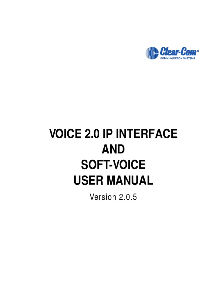 Clear-Com VoICE IP Manual | PDF | Computer Network | Ip Address