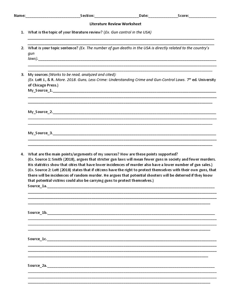 Literature-Review-Worksheet | PDF