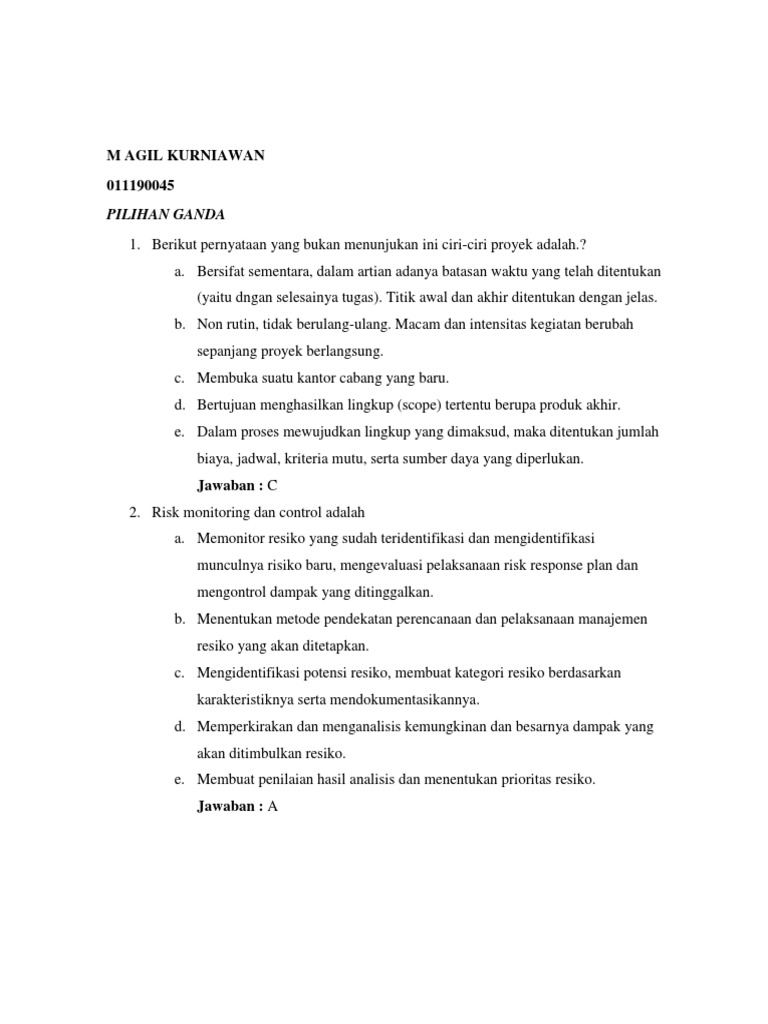 Uts-M Agil Kurniawan-Manpro | PDF