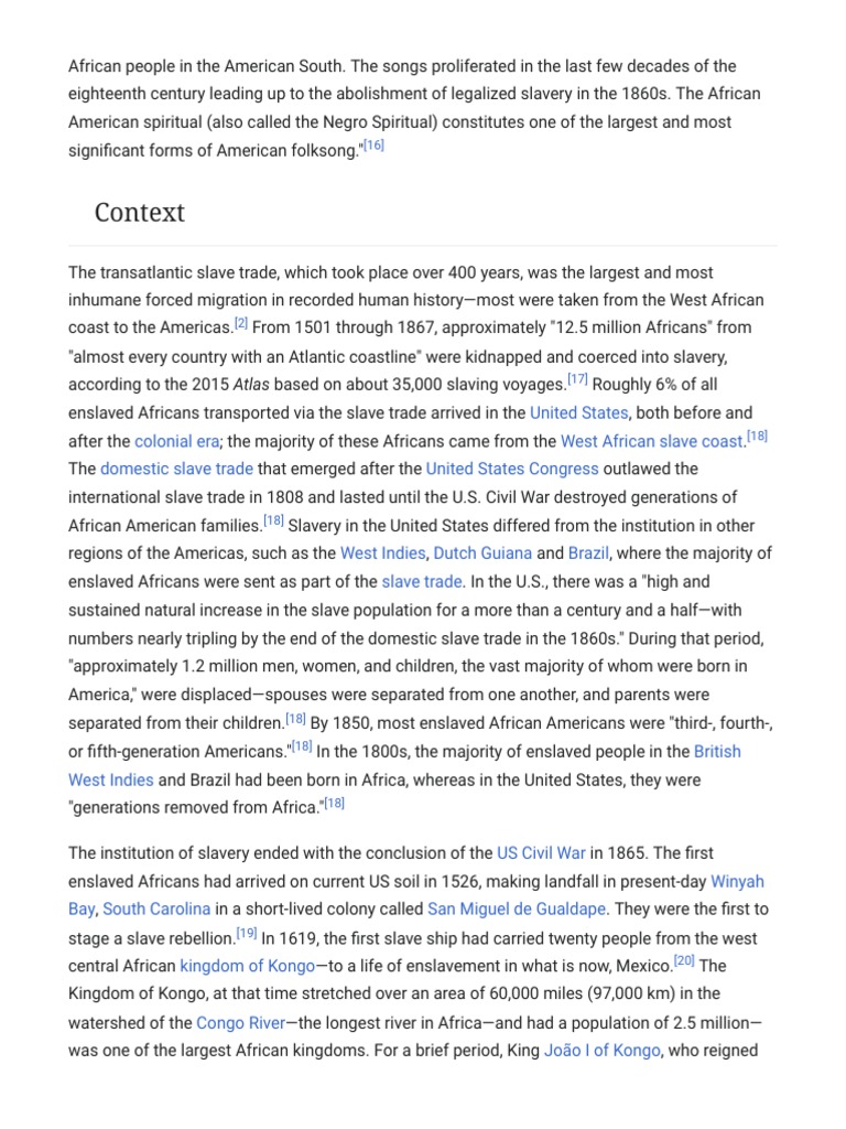 Spirituals | PDF | Atlantic Slave Trade