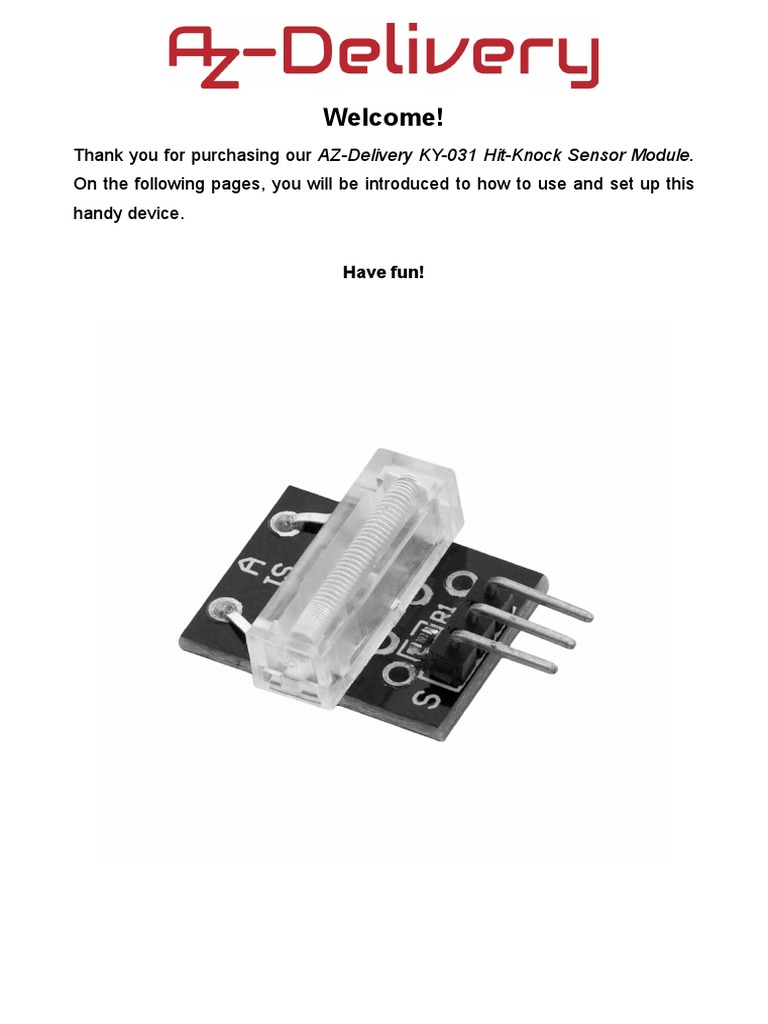 Ky 031 Hit Knock Sensor Module Eng 2 Pdf Raspberry Pi Office