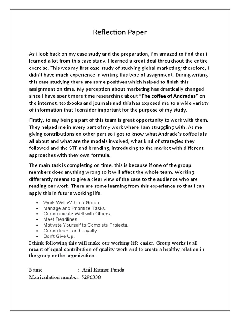 Reflection Paper | PDF