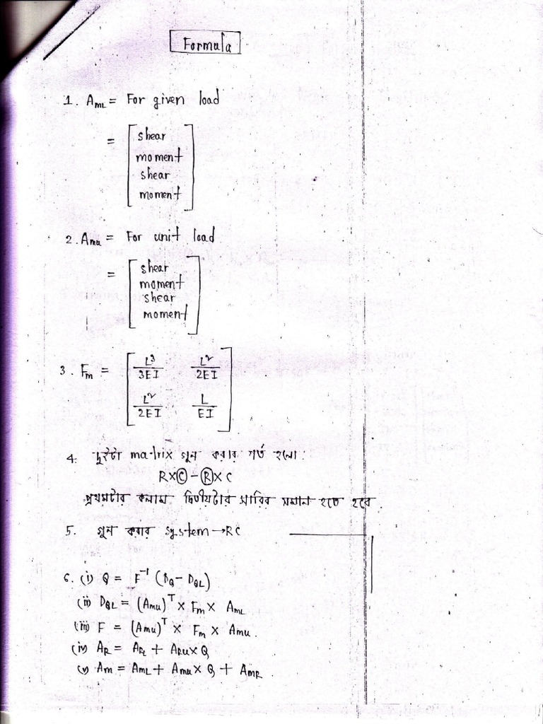 Flexibility Matrix Method Problem Series 1 Pdf Estonia 