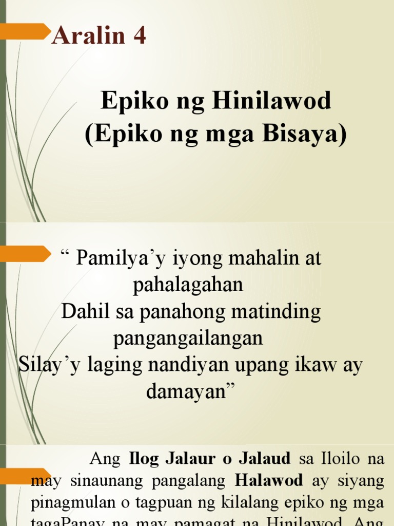 2.4 Epiko NG Hinilawod | PDF