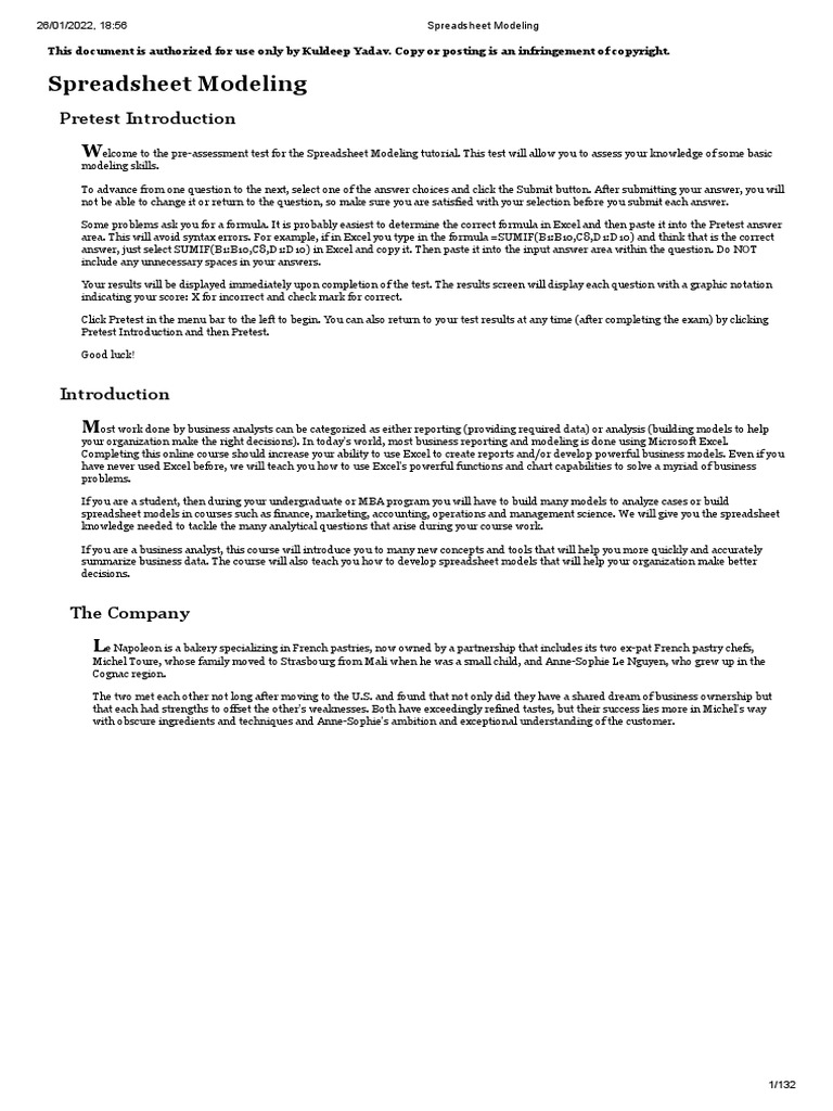 Spreadsheet Modeling | PDF | Microsoft Excel | Spreadsheet Spreadsheet Modeling | PDF | Microsoft Excel | Spreadsheet